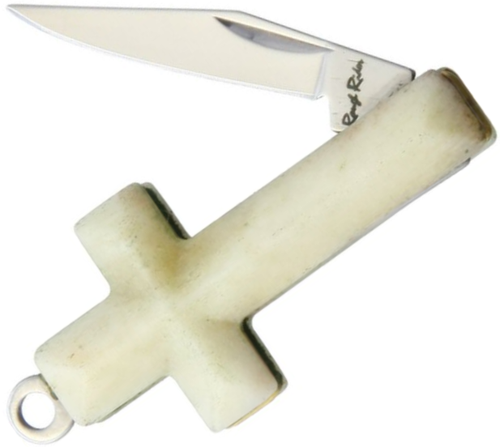 Rough Ryder Cross Folding Knife Stainless Steel Clip Point Blade Bone ...