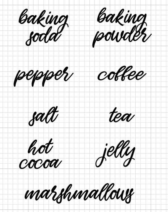 Custom Vinyl Decal for Kitchen / Food Storage Labels, Script, SMALL | eBay