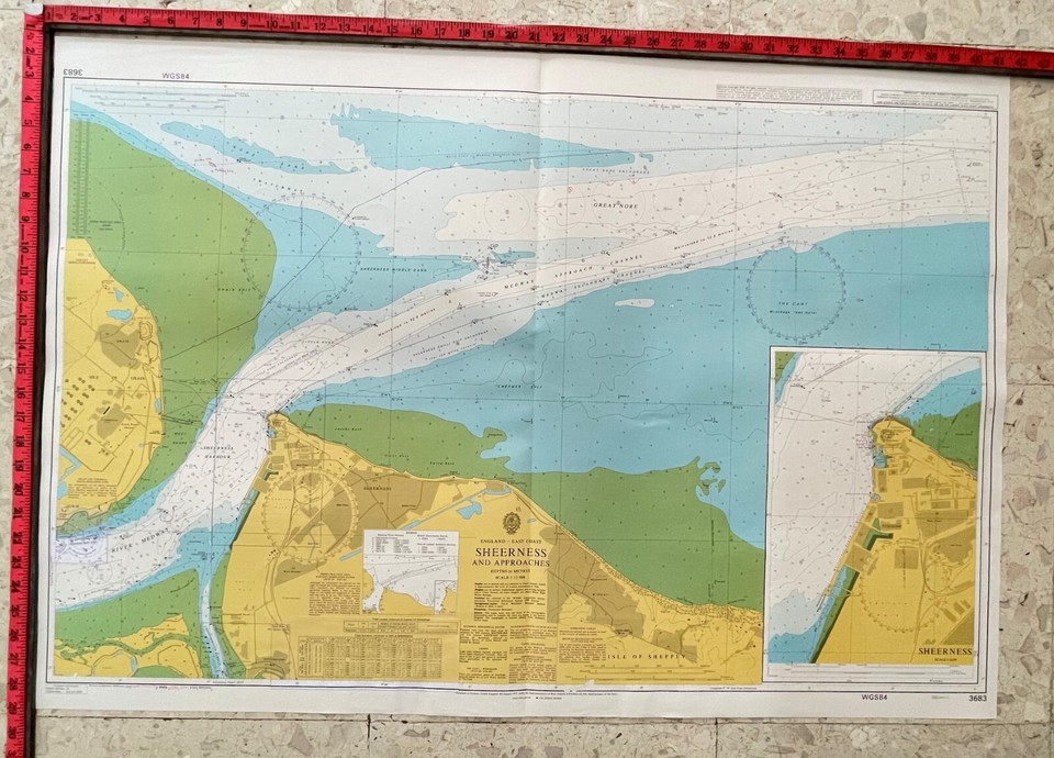 Admiralty 3683 SHEERNESS AND APPROACHES ENGLAND EAST COAST Map Chart ...