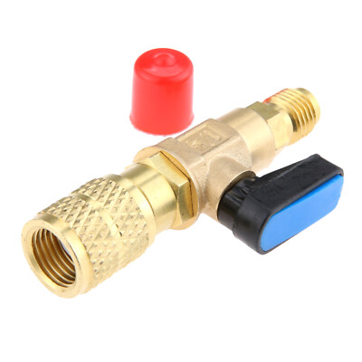 HVAC A/C Straight SHUT-OFF Ball Valve Adapter For R134a R22 R12 R410a 1 ...