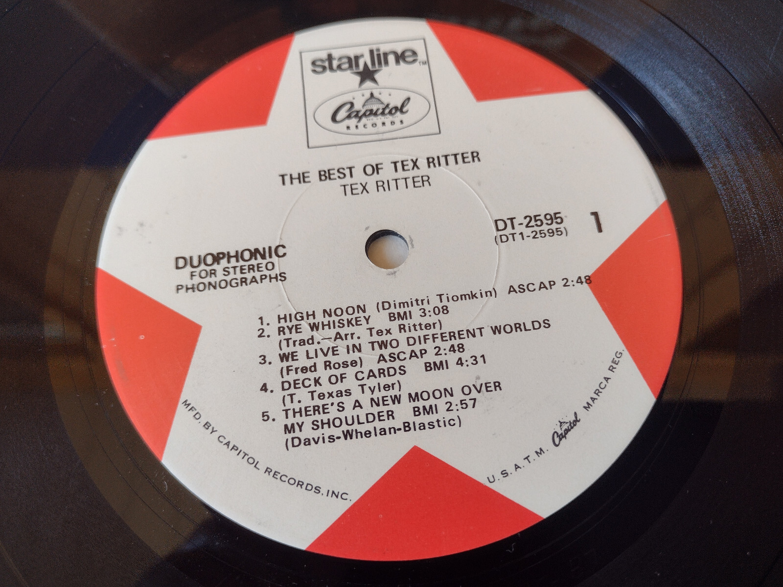 Tex Ritter - The Best Of Tex Ritter - Capitol Records - DT-2595 - LP ...