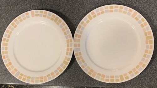 Set 2 Vintage Royal Norfolk MCM Pastel Mosaic 10.5" Restaurant Dinner ...