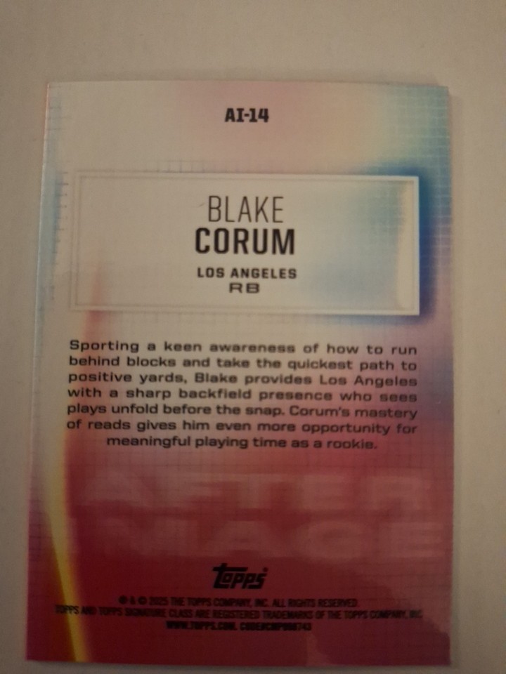 Blake Corum - 2024 Topps Signature Class #AI-14 - After Image - RC | eBay