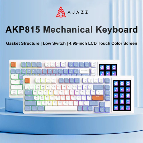 Ajazz AKP815 RGB Gaming Keyboard 81 Keys 4.33" Touch Screen Mechanical ...