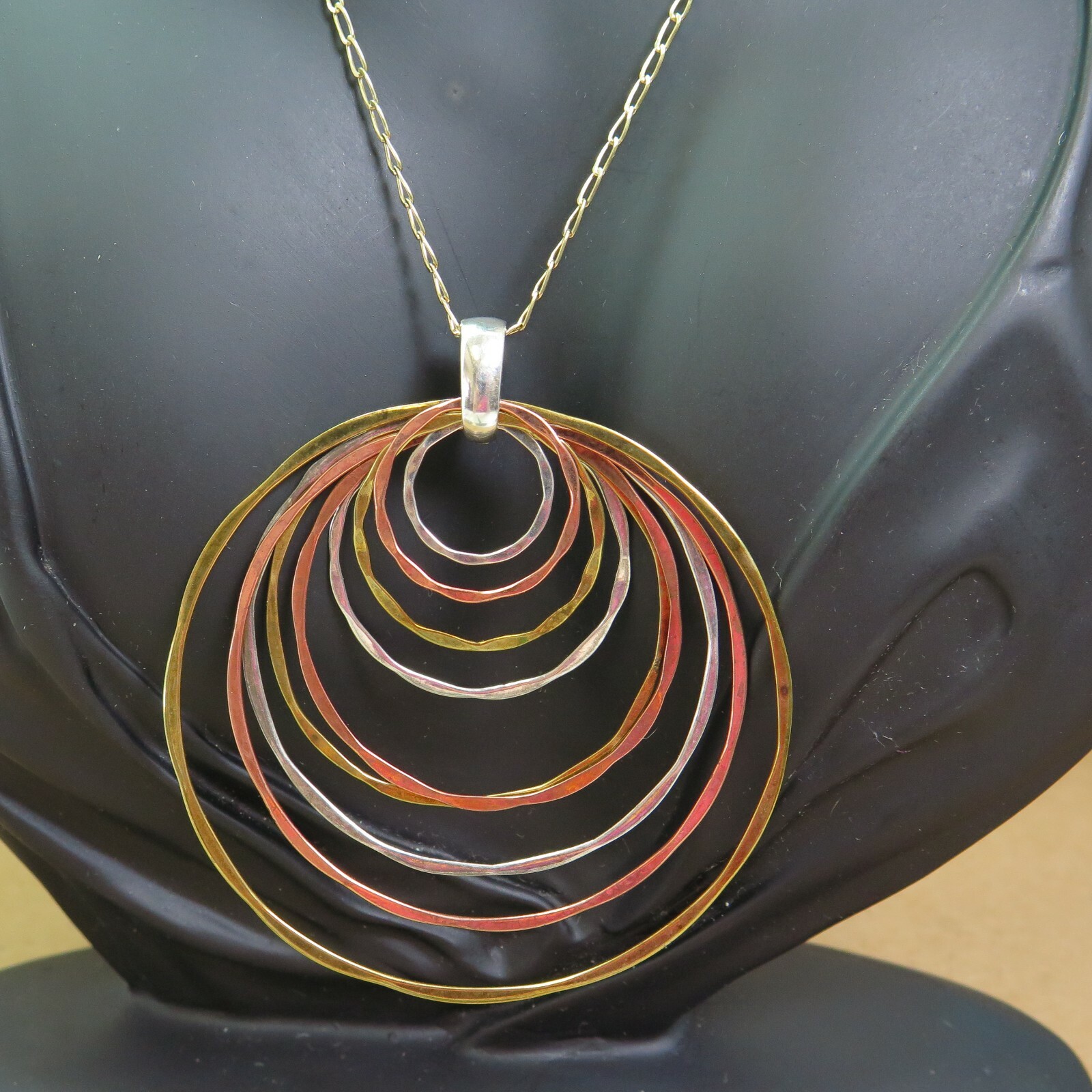 RLM Studio Tri-Color Concentric Circle Necklace & Ear… - Gem