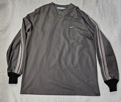 Vintage NIKE Long Sleeve Shirt Athletic Gear Men’s XL Dark Grey W/Grey ...