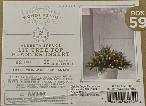 Target Wondershop 2’ Height Alberta Spruce Lit Tree Top Planter Insert ...