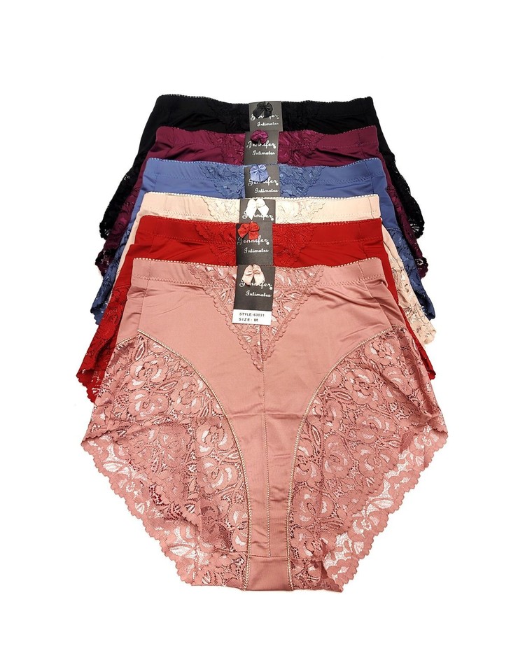 Women High Waist Light Tummy Control Lace Girdle Brief Panties ...