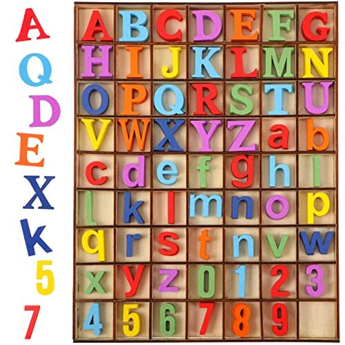 248 Pcs 1 Inch Wood Alphabet Letters with Storage Trays for Crafts ...