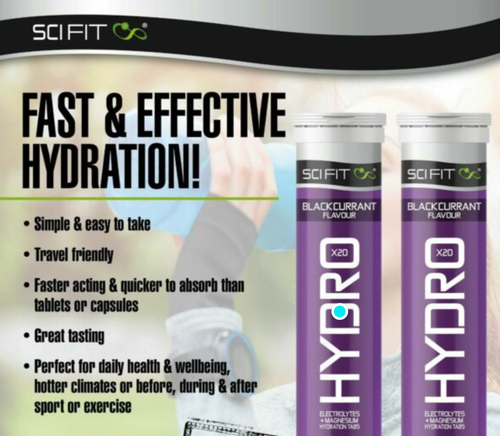 120x Sci-fit Hydro Hydration Electrolyte Tablets in 6 Tubes X 3 ...