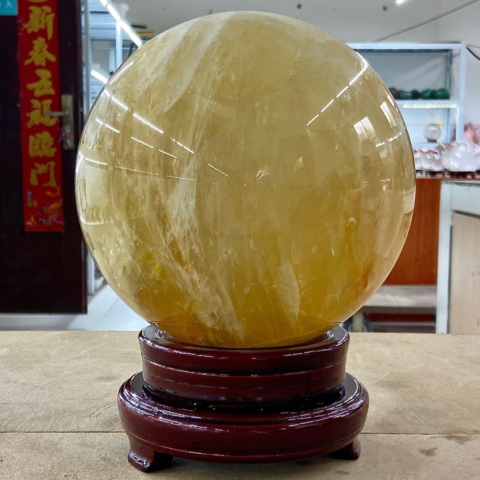 16.53LB Natural Yellow crystal ball Quartz Citrine sphere Mineral ...