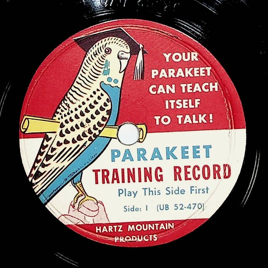 Parakeet Training Hartz Mountain Talking Bird Vinyl 10" Inch 78 RPM ...
