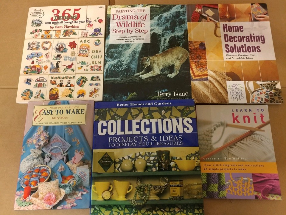 Lot of 10 Hobby Craft Design Home Decorating Quilt Knit Sewing Books ...