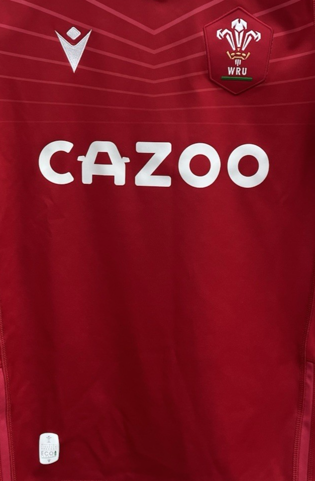Wales 2021/22 Home Rugby Shirt Macron Red Short Sleeve Mens Small S ...
