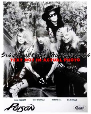 Poison Band Signed 8x10 Autographed Photo reprint | eBay
