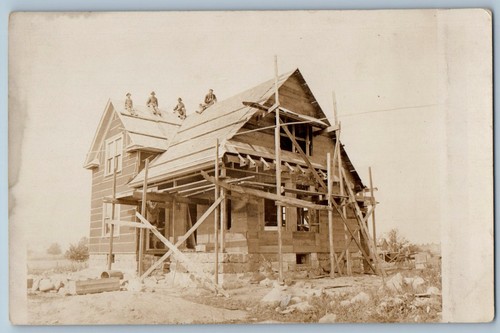 Victorian House Postcard RPPC Photo Construction Occupational Building ...