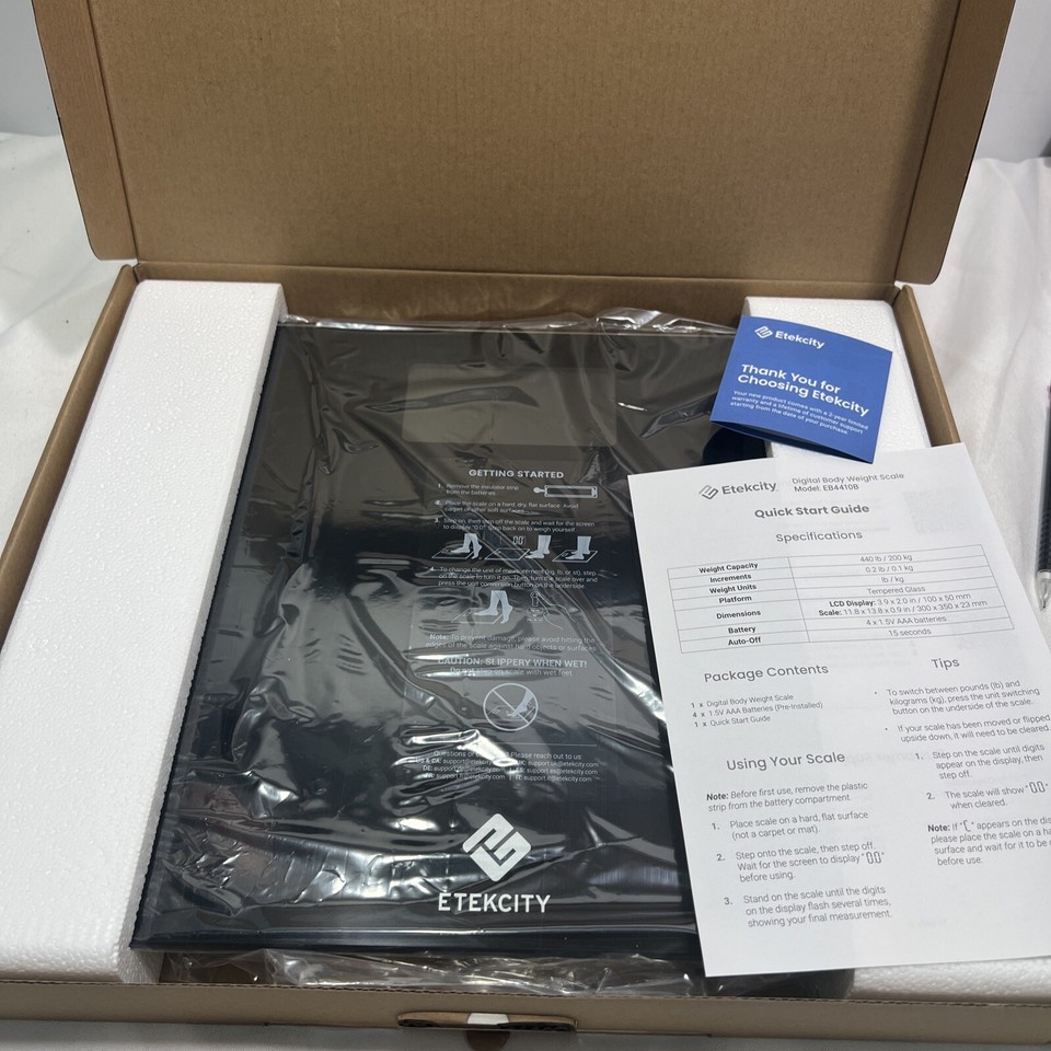 Etekcity Digital Body Weight Scale, Black, EB4410B, 440 Pound Max ...