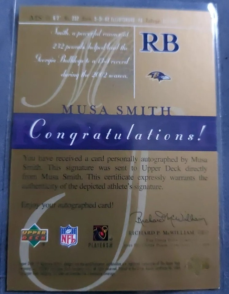 2003 SP Signature Autographs Blue Ink #MS Musa Smith Auto - NM-MT | eBay