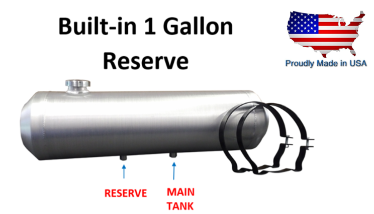 10x24 End Fill Spun Aluminum Gas Tank 8 Gal - Built-in 1 Gallon Reserve ...