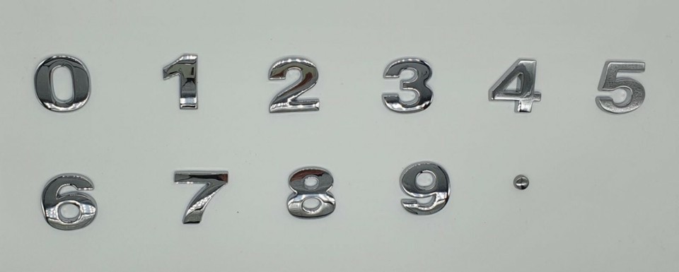 NEW Quality 3D Metal Chrome Self Adhesive Letters & Numbers Signs ...