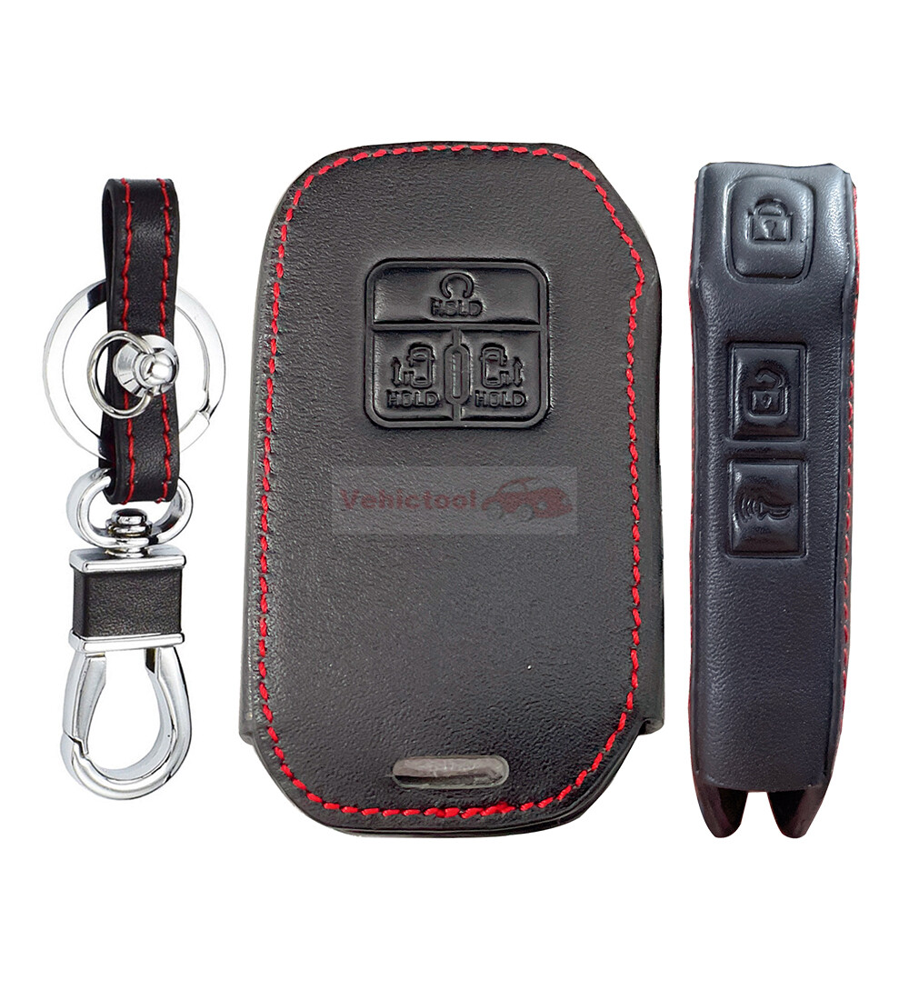 Fit 2022-2024 KIA Carnival Leather Key Cover Remote Smart Key Fob Case ...