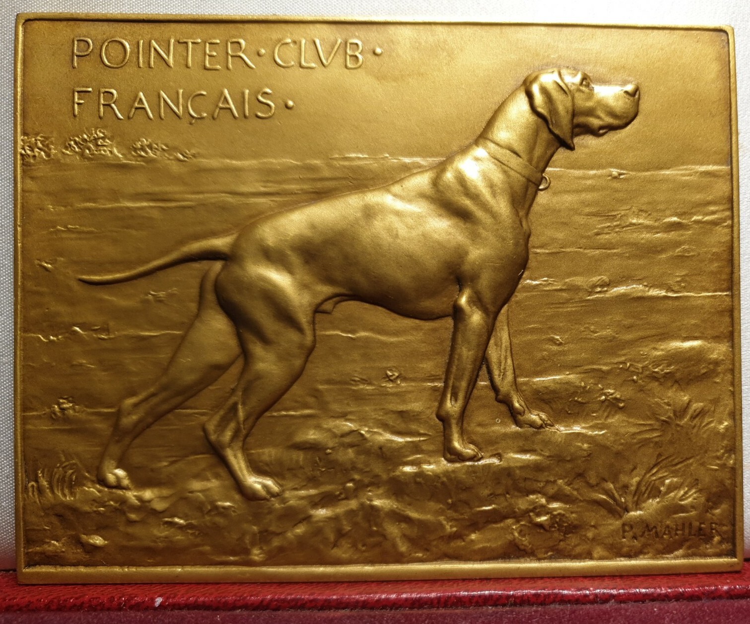 1900s French Art Medal DOG Bronze plaque 95mm Pointer Club Français | eBay
