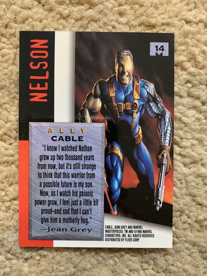 1995 Marvel Masterpieces CABLE EMOTION GOLD FOIL SIGNATURE CARD, #14 ...