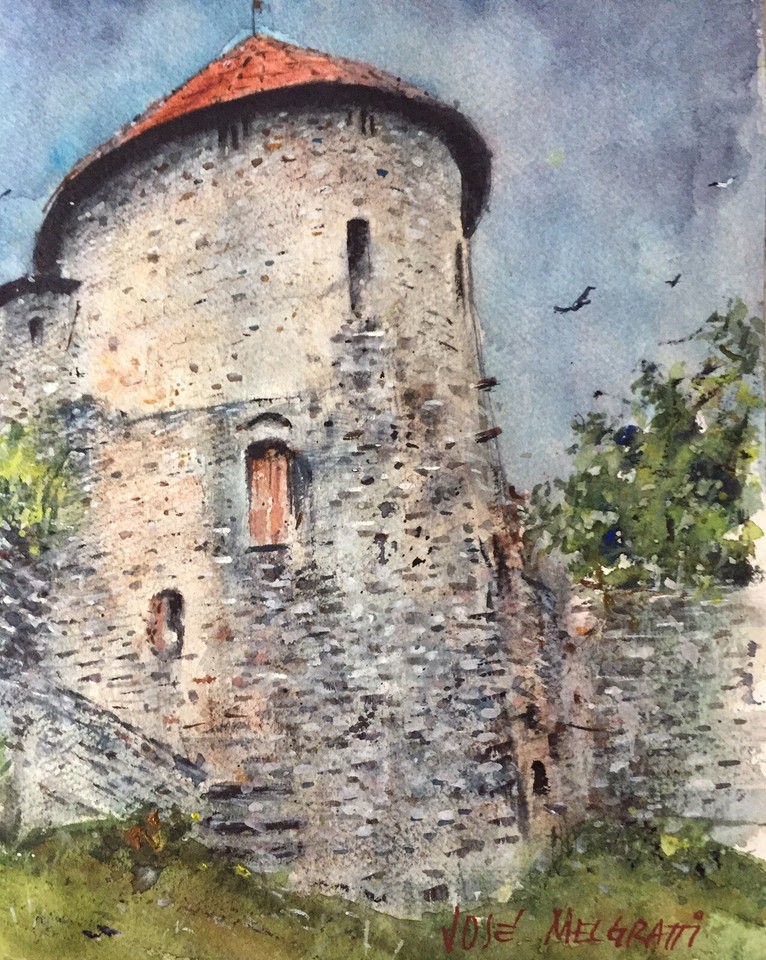 Watercolor Original Painting Medieval Castle 12" x 16" NOT A PRINT | eBay