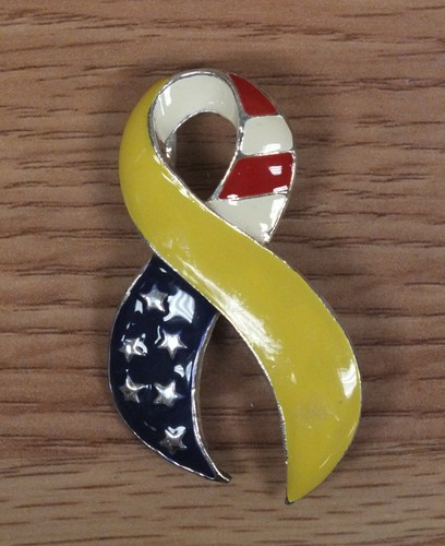 Yellow American Flag 2" (Inch) Ribbon POW/MIA Awareness Collectible Pin ...