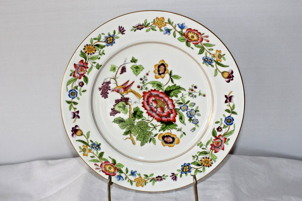 Vintage Aynsley England Floral Bird Dinner Plate pattern 4965 Fine Bone ...