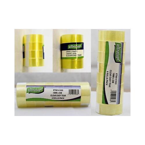 Ultratape Sellotape Rolls 19mm x 33 Metres Clear Cellotape Packing Tape ...