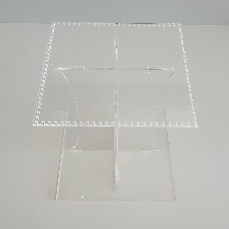 Square Acrylic Wedding Cake Separator Stand For Crystals - Crystals Not ...