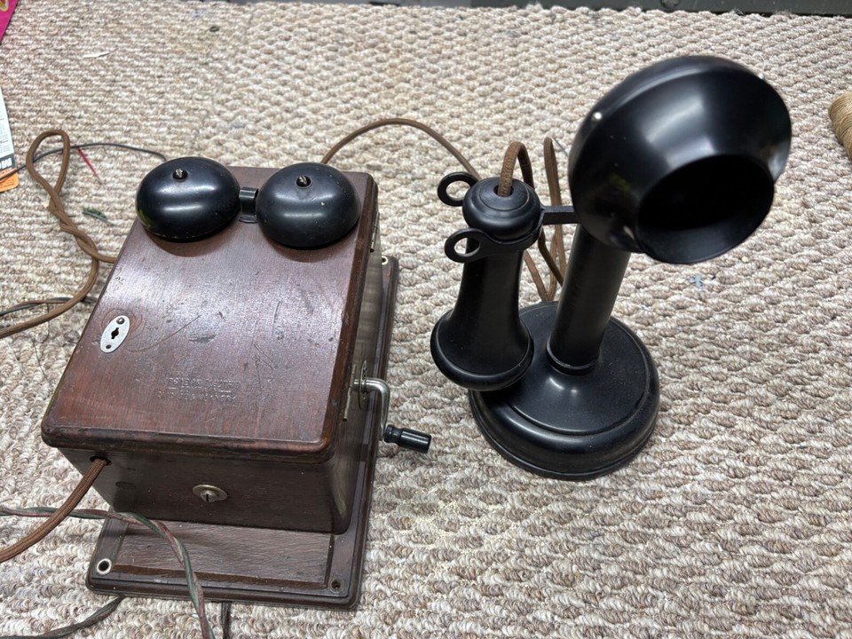 Antique Western Electric Candlestick Telephone with Ringer Box | eBay
