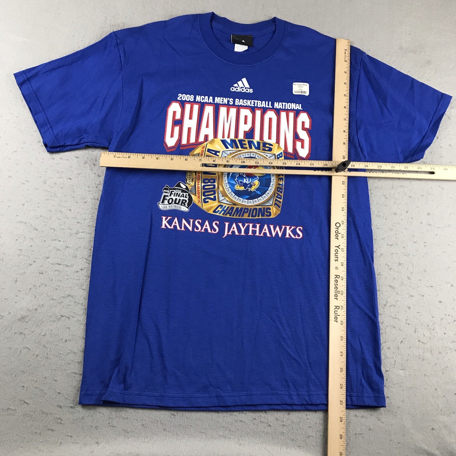 Adidas Kansas Jayhawks Shirt Mens Small Blue 2008 Final Four Basketball ...