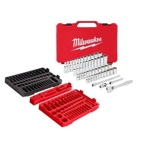 Milwaukee Ratchet + Socket Set 1/4"-Drive Intermediate Slim-Profile (53 ...
