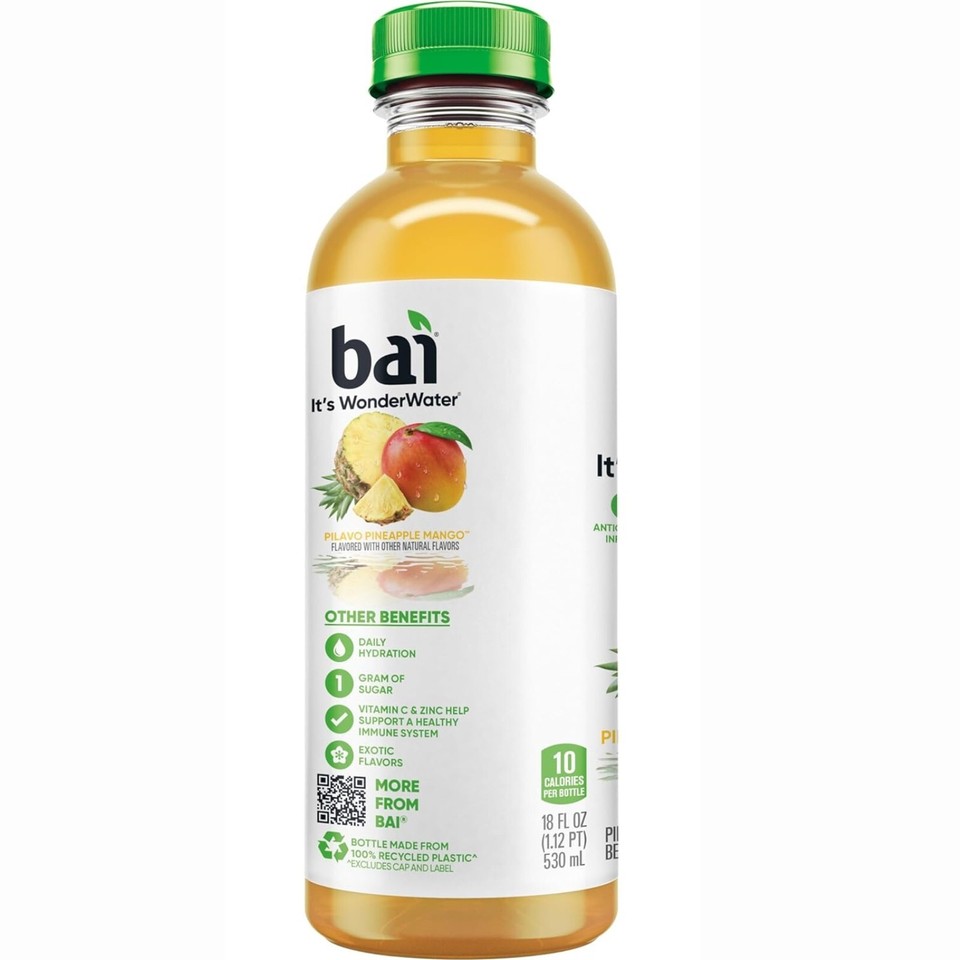 (Pack of 12) Bai Pilavo Pineapple Mango Antioxidant Infused Drinks 18 ...