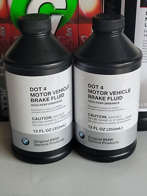 GENUINE FOR BMW DOT4 Brake Fluid - 355mL 12FL OZ 81220142156 (2 PACK ...