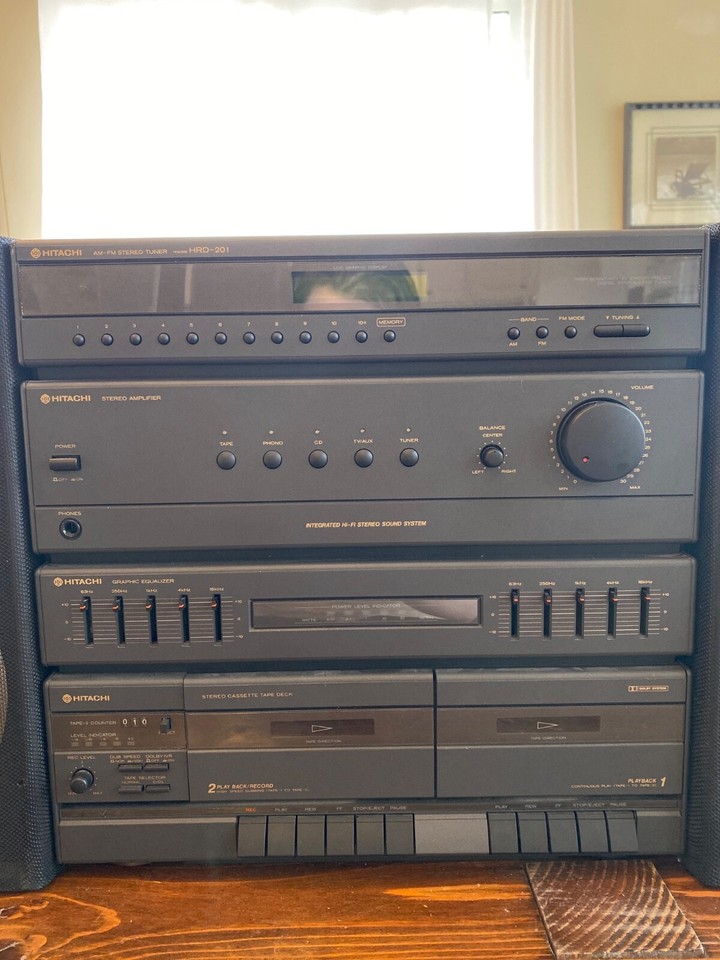 Vtg Hitachi HRD-201 Component System Tape Recorder / Graphic EQ ...