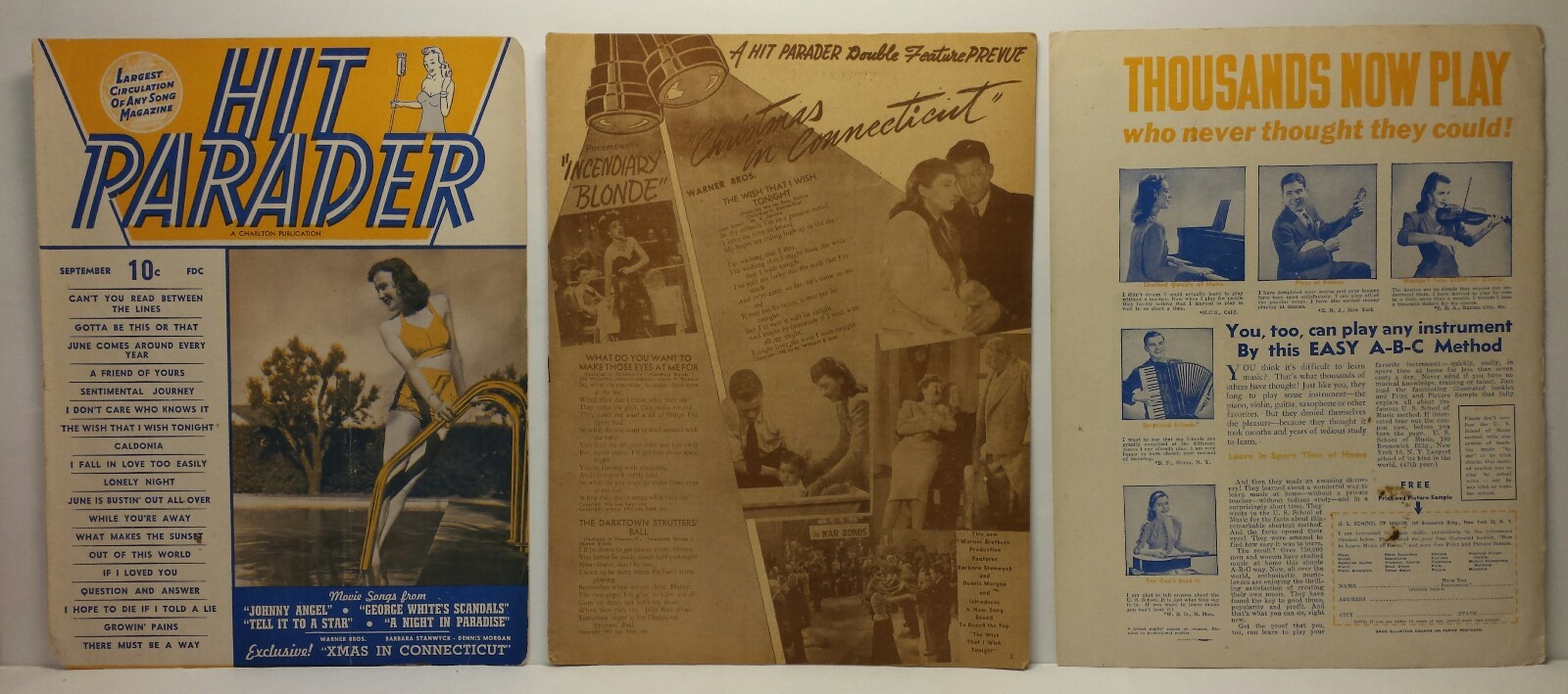 Vintage Hit Parader Magazine Back Issue September 1945 Martha Holliday ...