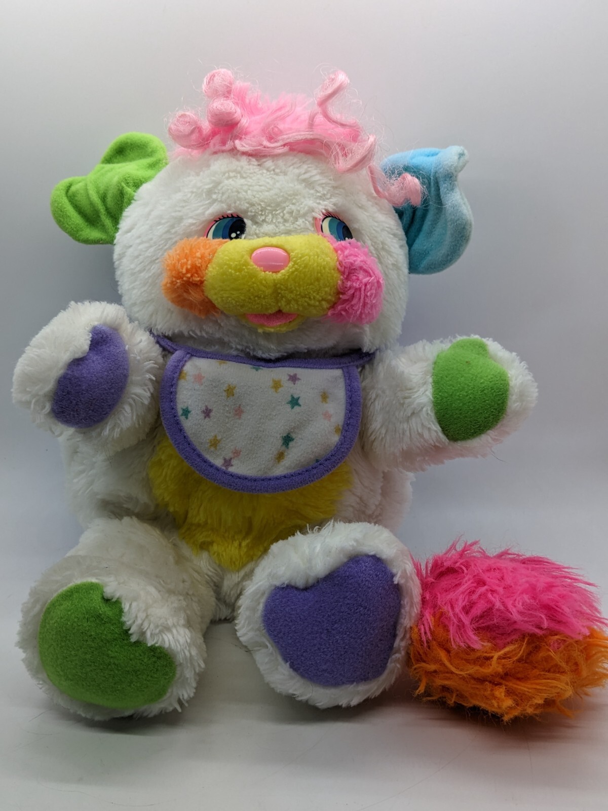 Vintage 80s Baby Bibsy Popples Plush White Mattel 1986 Bonnet 12 Inch ...