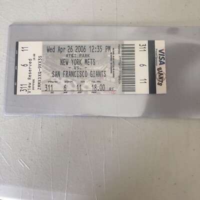 2006 Barry Bonds Home Run #711 Full Mint Ticket 4/26/2006 SF Giants | eBay