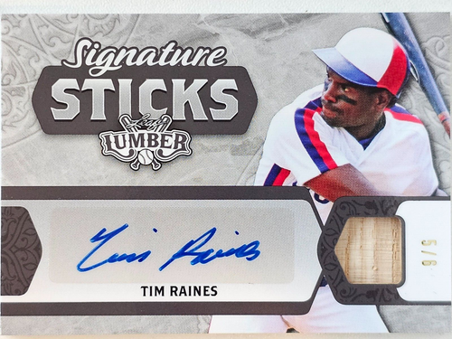 2022 Leaf Lumber TIM RAINES 'Signature Sticks *PEWTER* Auto #5/6 Card ...
