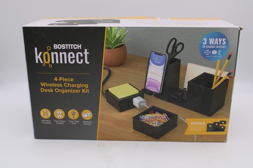 Bostitch Konnect 4-piece Wireless Charging Desk Organizer Kit NEW Sealed | eBay