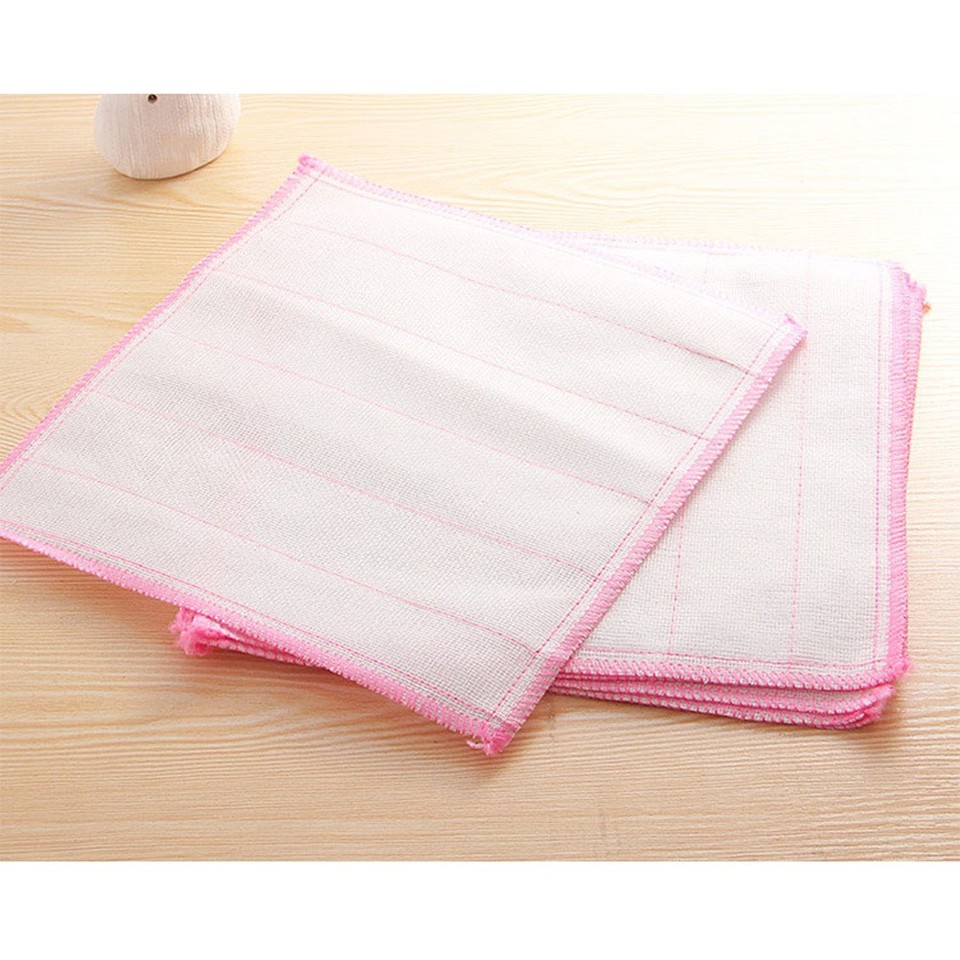 10PCS 5 Layers Cotton Dish Washing Towel Kitchen Dishes Bowl Rapid Dry ...