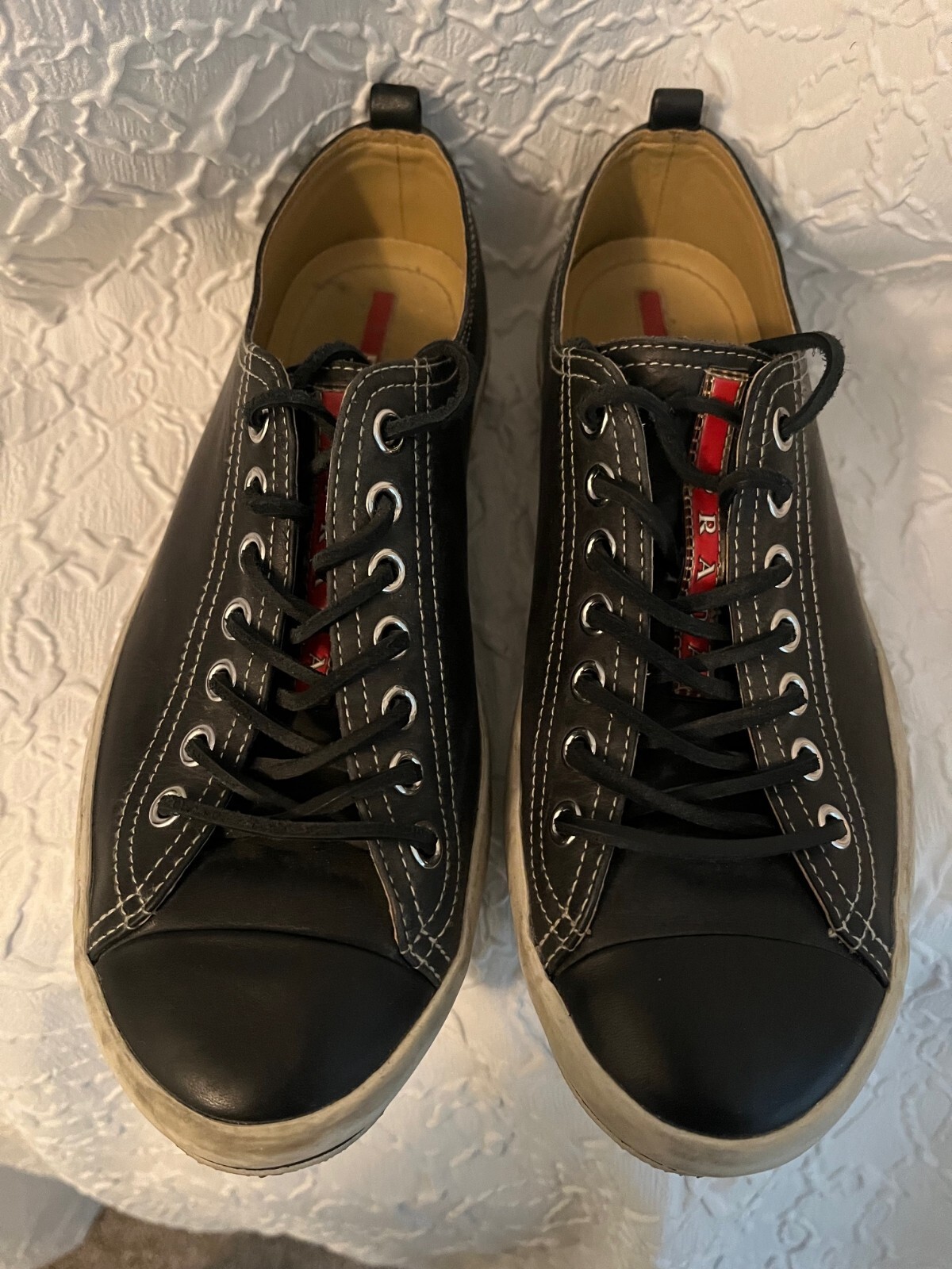 Prada Tennis Sneaker Black/White Classic Casual Comfo… - Gem