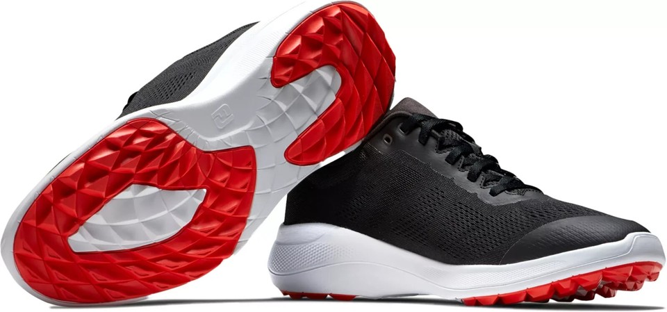 FootJoy FJ Flex Spikeless Golf Shoes Black White Red Men's No Lid on ...