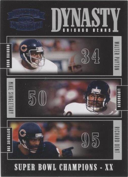 2005 Donruss Throwback Threads - Dynasty Mike Singletary, Walter Payton ...