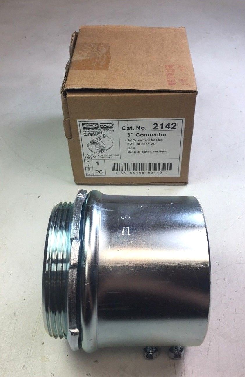Hubbell Raco 2142 3" Connector Set Screw Type for Steel EMT (Qty 1) NEW ...