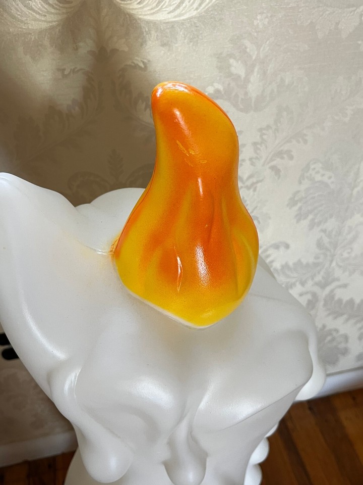 36" Blow Mold Halloween 2 Sided Melting Ghost Face Candle General Foam ...