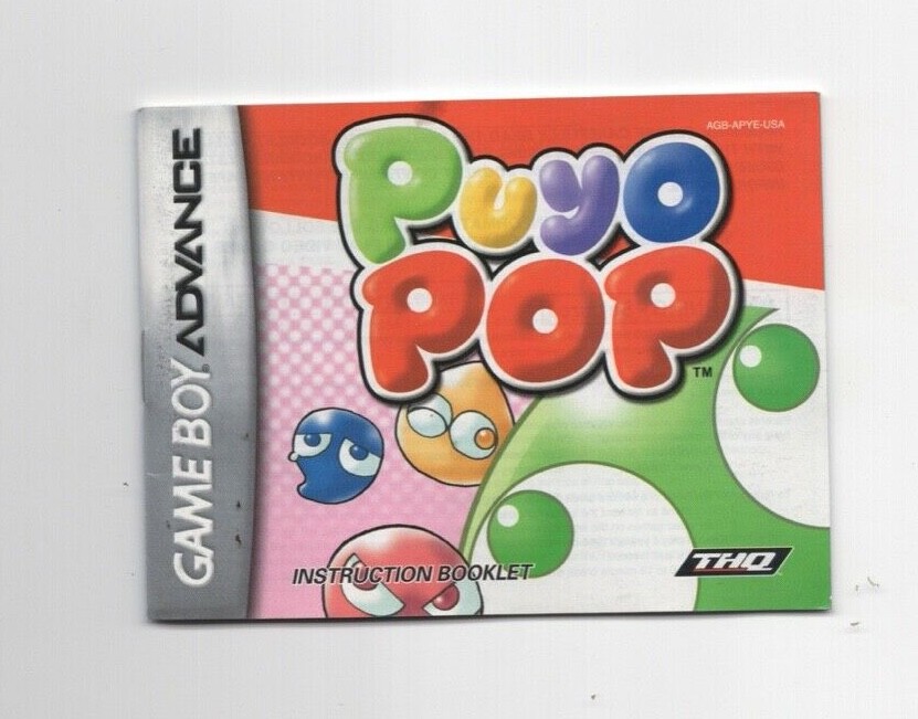 Puyo Pop Nintendo GameBoy Advance GBA MANUAL ONLY | eBay
